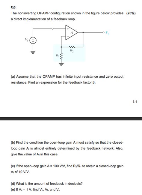 Q5 The Noninverting OPAMP Configuration Shown In The Chegg Com