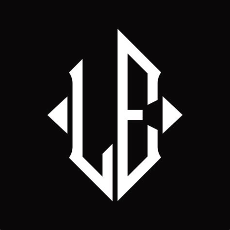 Le Logo Monogram With Shield Shape Isolated Design Template