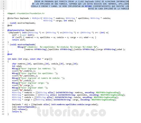 POO Objective C Clase Empleado Tutorias Co