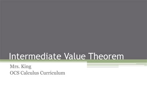 Ppt Intermediate Value Theorem Powerpoint Presentation Free Download