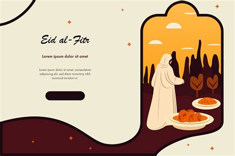 라마단 이드 알 피트르의 거룩한 달의 이슬람 축제 인사말 또는 초대장 배너 전단지 포스터 디자인 웹사이트를 위한 벡터 일러스트레이션 템플릿입니다 0명에 대한 스톡 벡터 아트