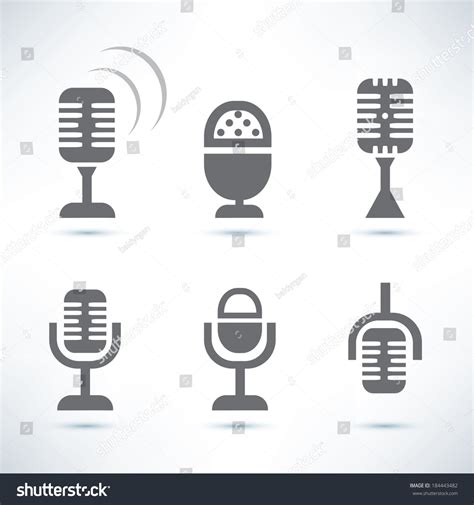 Microphones Symbol Collection Stock Vector Royalty Free 184443482