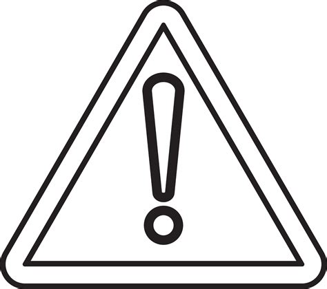 Black Line Exclamation Mark In Triangle Symbol Icon Isolated On White