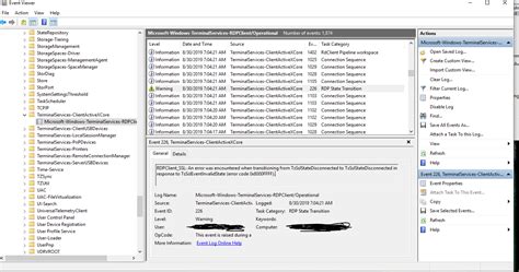 Event Log Error Message Rdpclientssl An Error Was Encountered When Microsoft Community