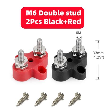 M6 M8 M10 Terminal Block Studs Bus Bar 5 16 1 4 BusBar Positive Negative Heavy Duty Power