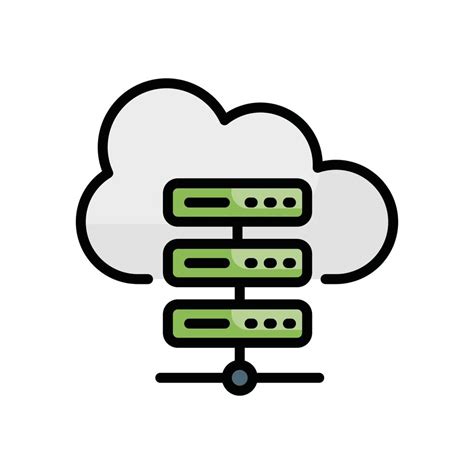Cloud Server Solid Vector Outline Filled Icon Cloud Computing Symbol Eps 10 File 16878437 Vector