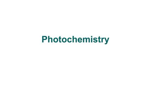 Photochemistry Pdf