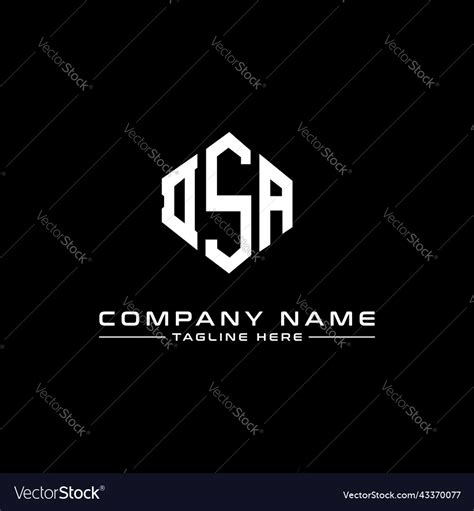 Dsa Letter Logo Design With Polygon Shape Vector Image