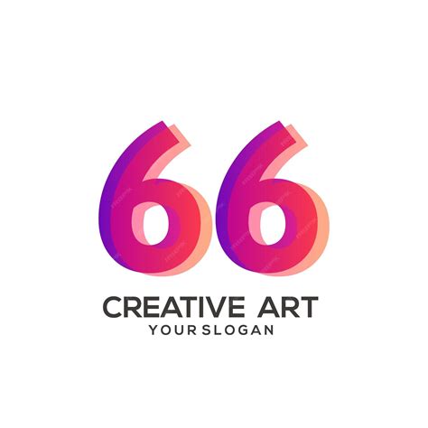 Premium Vector 66 Number Logo Gradient Design Colorful