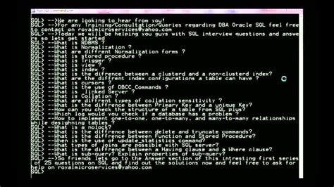 Dba Oracle Sql Rdbms First 25 Interview Question Answer Series Part 1 2 Youtube