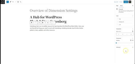 Overview Of Dimension Settings In WordPress Block Gutenberg Hub