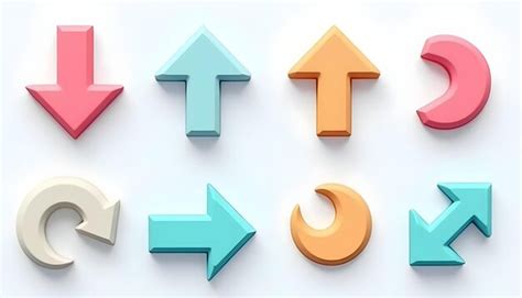 3d Arrows Colorful Arrows Gradient Effect Navigation Direction Movement