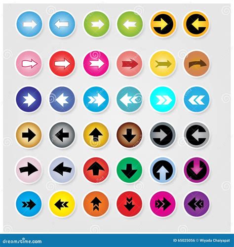 Colorful Arrow Buttons Stock Illustration Illustration Of Blue 65025056