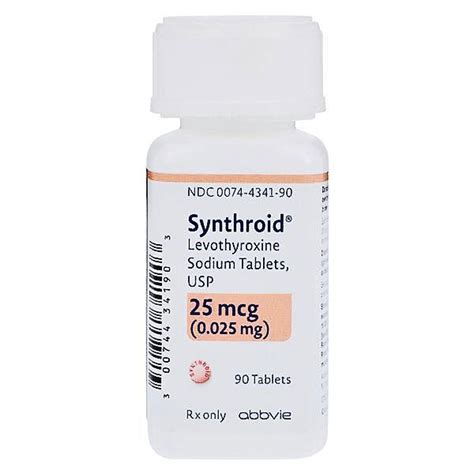 Synthroid Levothyroxine Sodium 25 Mcg Tablets — Mountainside Medical