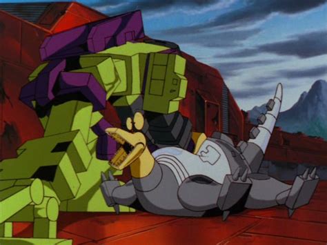 Devastator Stops Dinobot Sludge Transformers Art Original