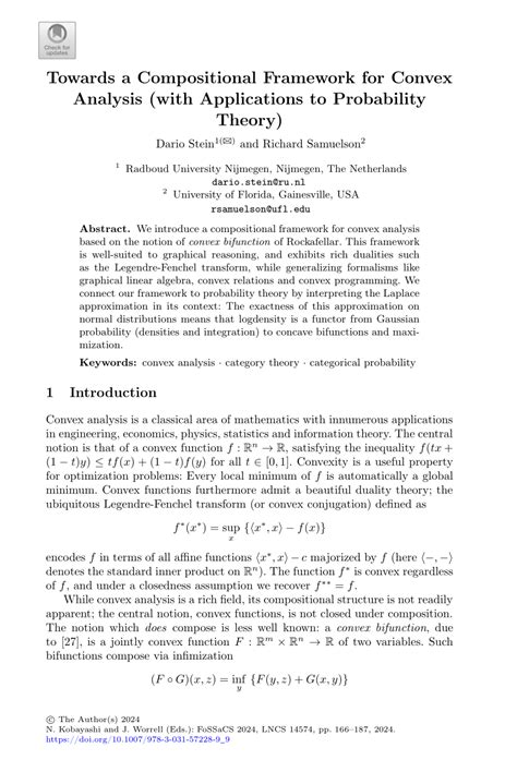 Pdf Towards A Compositional Framework For Convex Analysis With