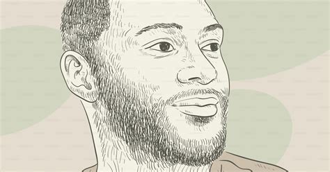 수염을 기른 미소 짓는 남자의 스케치 초상화 벡터 Unsplash의 초상 이미지