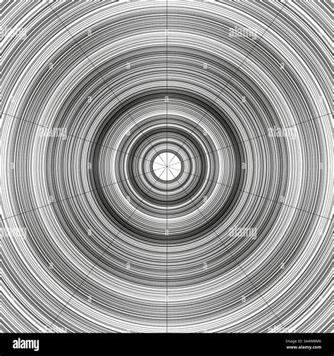 Concentric Circular Pattern Black And White Lines Optical Geometric Illusion Vector Abstract