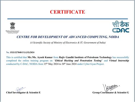 Ayush Kumar On Linkedin Cdac Cybergyan Virtualinternship Techtraining Cybersecurity…