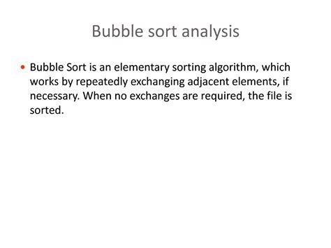Solution Algorithm Analysis Of Bubble Sort Studypool