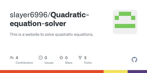 GitHub Slayer Quadratic Equation Solver This Is A Website To Solve Quadratic Equations