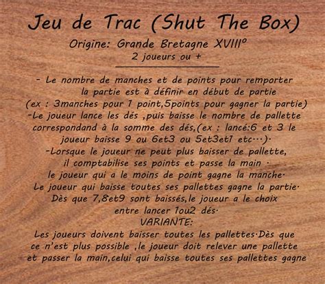 Jeu De Trac Par Captain Sur L Air Du Bois