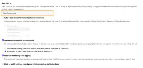 salesforce case object and opportunity logging with dialpad cti