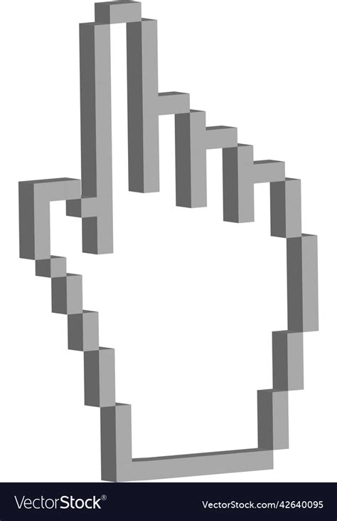 Index Finger Hand Cursor Made Up 3d Cubes Vector Image