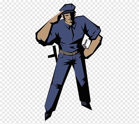 경찰 제복 경례 일러스트 경찰 임무 파란색 유니폼 푸른 경찰관 Png Pngegg