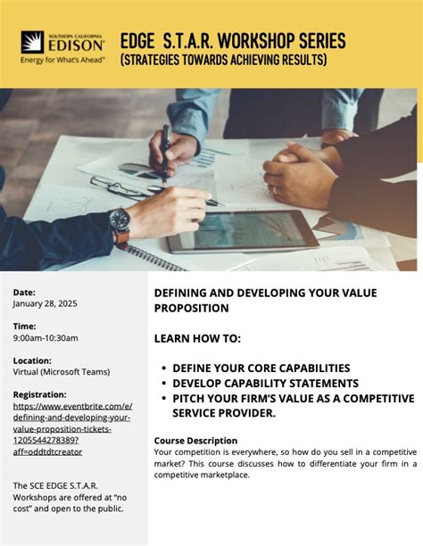 Edge Star Workshop Series Defining And Developing Your Value