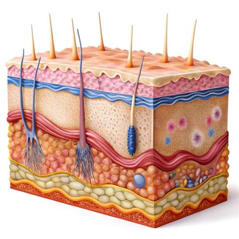 Integumentary System Isolated On White Background Stock Illustration