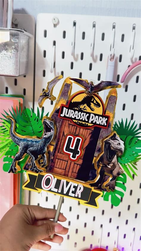 Cake Topper Jurassic Park Fiesta De Parque Jurásico Decoracion De