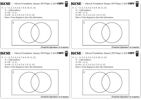 Igcse Set Theory Exam Paper Venn Diagrams And Set Notation