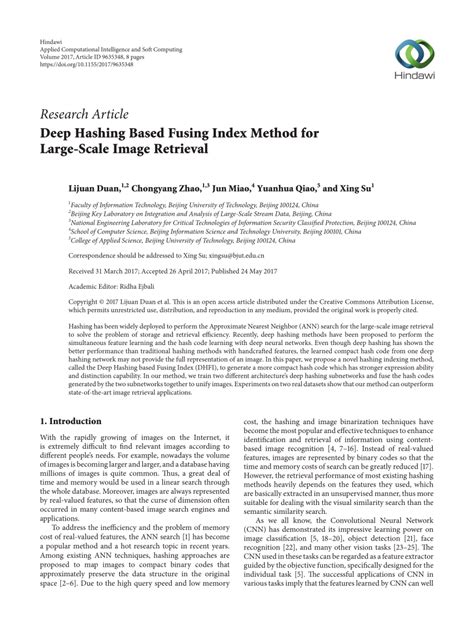 pdf deep hashing based fusing index method for large scale image