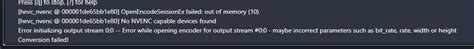 Could Not Write Header For Output File 0 Incorrect Codec Parameters