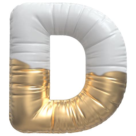 Gold Bubble Letter D Font D Render PNG