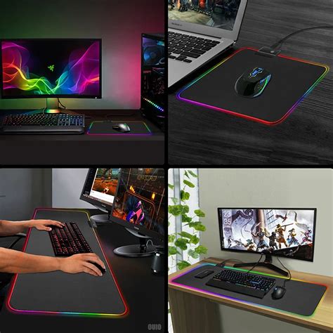 블루 아카이브 Rgb 마우스 패드 컴퓨터 키보드 매트 게임 액세서리 Led Pc 플러그 게이머 패드 Usb 게임 데스크 마우스 패드 기가팩토리