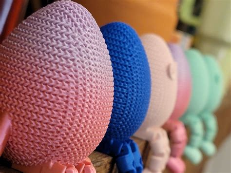 Articulated Easter Egg Buddy Knitted Cloth By Click Print Creatives