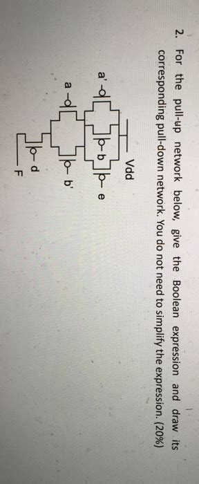 Solved For The Pull Up Network Below Give The Boolean