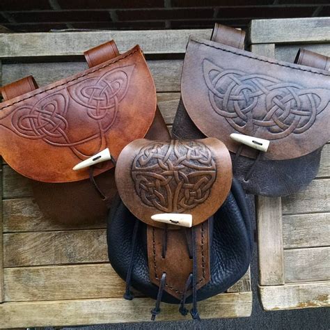 Celtic Leather Pouch Bag Celtic Knot Leather Tooling Leathercraft