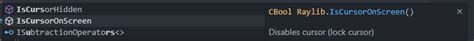 invalid description of iscursoronscreen method · issue 150 · raylib cs