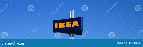 Famous And Popular Ikea Store Sign In Blue And Yellow Color Symbol Of