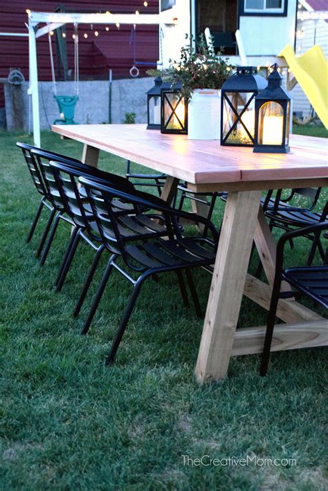 Large Outdoor Farmhouse Table Dining Table Patio Set For 8