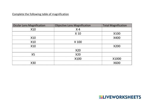 Microscope Calibration Worksheet At Martin Delaney Blog