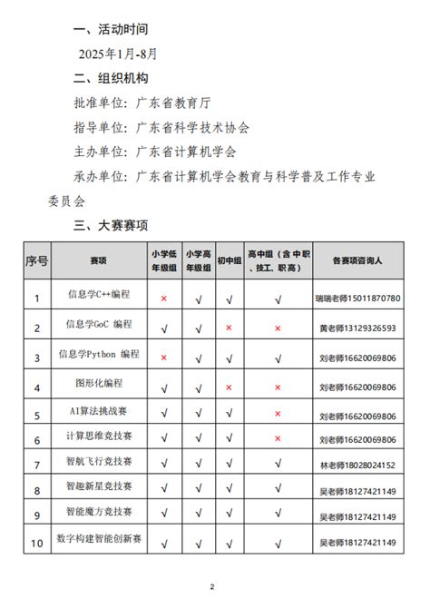2025 年粤港澳青少年信息学创新大赛报名通知自主选拔在线
