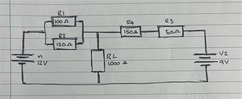 Calculating Voltage Drops Across Resistors With 2 Sources R
