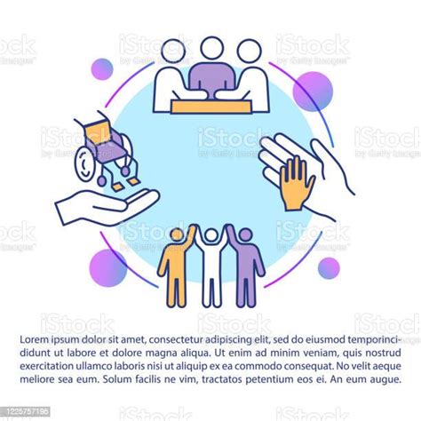 텍스트가 포함된 개념 아이콘입니다 장애아동 지원 및 지원 무효에 대한 관리 Ppt 페이지 벡터 템플릿입니다 브로셔 잡지 선형