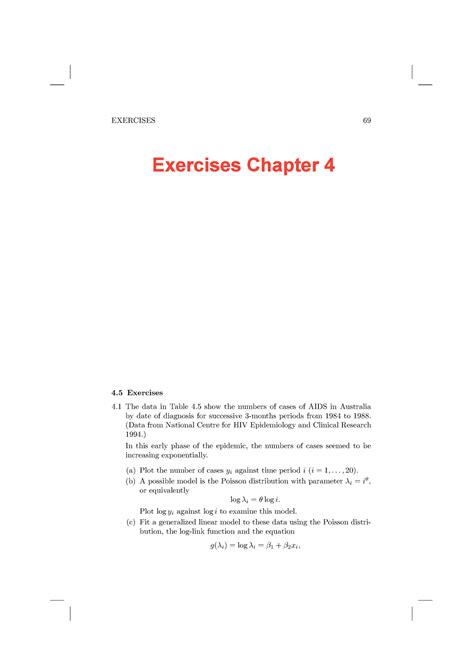 Exercises Chapter 4 An Introduction To Generalized Linear Models Third EXERCISES 69 These