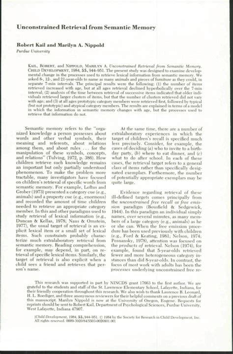 Pdf Unconstrained Retrieval From Semantic Memory