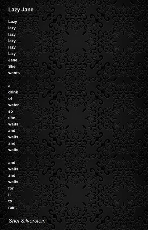 Lazy Jane Imgsparkcom Silverstein Poems Shel LAZY JANE SHEL